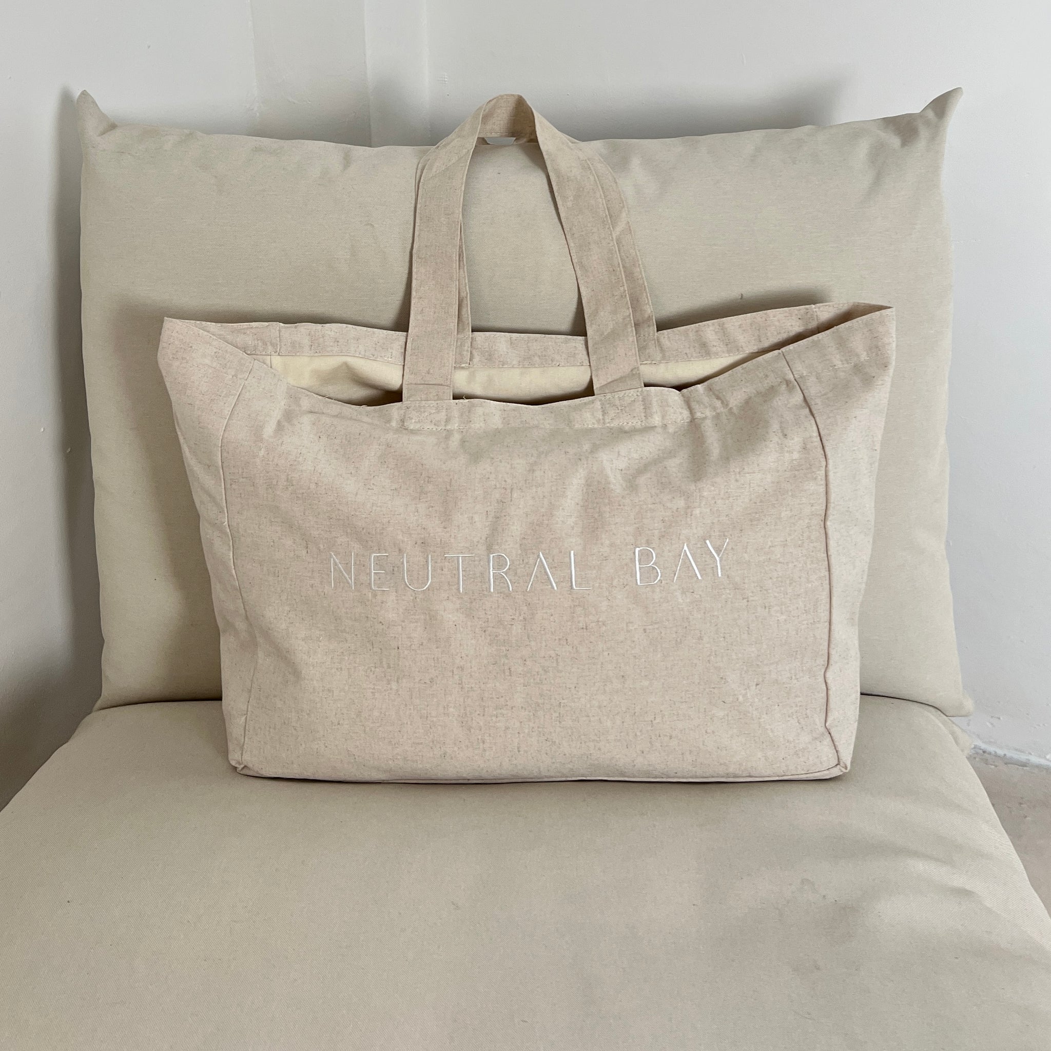 LINEN TOTE BAG | OATMEAL - a beach bag for the minimalist – Neutral Bay